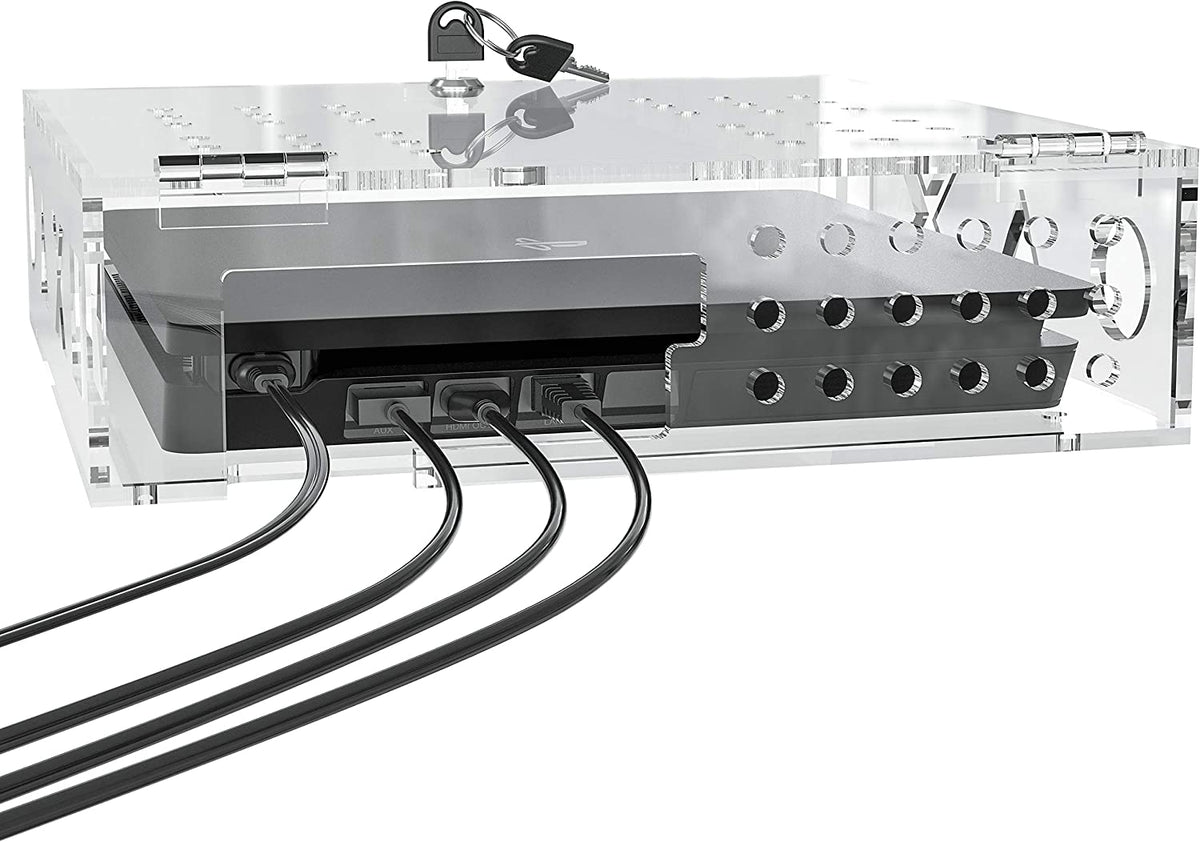 Skywin Acrylic Lock Box for PS4 Game Console - Secure and Protect Publ ...